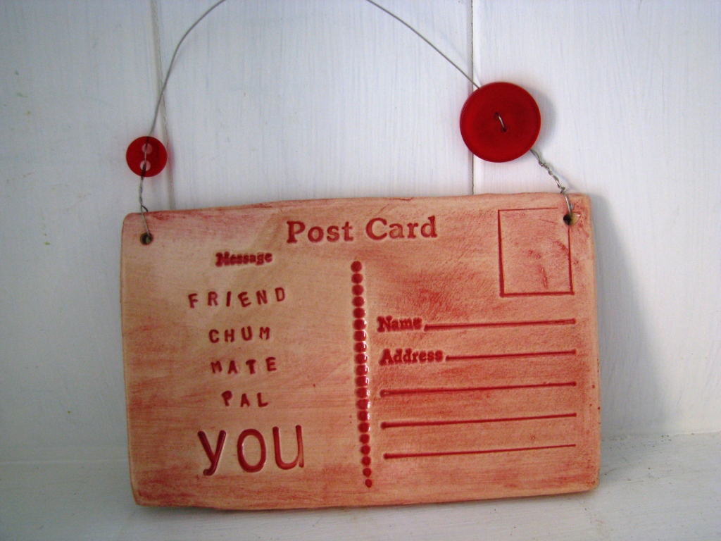 Friend Postcard - Handmade Ceramic. Made In Wales, Uk. Ready To Ship ...
