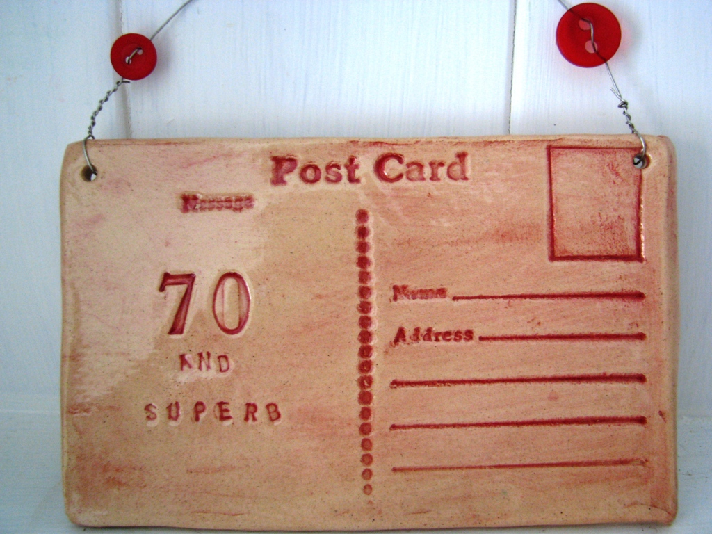 70 And Superb - Handmade Ceramic Postcard. Made In Wales, Uk - Ready To ...